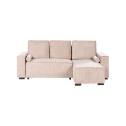 Beliani Schlafsofa EDANE in Beige/Schwarz - (W) 232 x (H) 94 x (L) 150 cm | Gr.: onesize