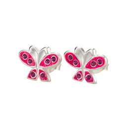 schmuck23 Ohrringe 925 Silber Schmetterling in Pink | Gr.: onesize
