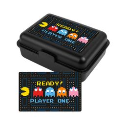 Bandai Pac-Man Brotdose Ready! Player One Lunchbox Butterbrotdose Trennwand in schwarz | Gr.: onesize