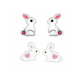 schmuck23 Ohrstecker Set Hase und Hase 925 Silber | Gr.: onesize