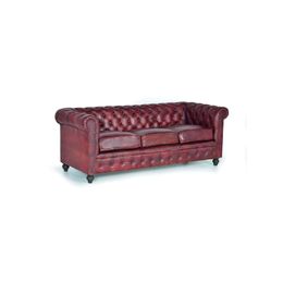 Giner y Colomer Braunes Chester-Ledersofa 3 Sitzer in Brown | Gr.: onesize