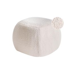Beliani Pouf BARRON in Wei&szlig; - (W) 50 x (H) 33 x (L) 50 cm | Gr.: onesize