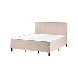 Beliani Doppelbett COUNTESS in Beige/Braun - (W) 181 x (H) 114 x (L) 201 cm | Gr.: onesize