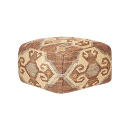 Beliani Pouf URPAD in Rot/Bunt/Beige - (W) 50 x (H) 30 x (L) 50 cm | Gr.: onesize