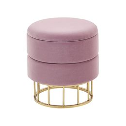 Beliani Pouf ELGIN in Rosa/Gold - (W) 37 x (H) 42 x (L) 37 cm | Gr.: onesize
