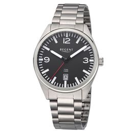Regent Uhren Regent F-1604 Herren-Armbanduhr Titan 10 Bar Schwarz | Gr.: onesize