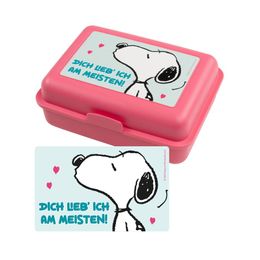 Peanuts Snoopy Brotdose Dich lieb ich am.. Lunchbox Butterbrotdose in rosa | Gr.: onesize