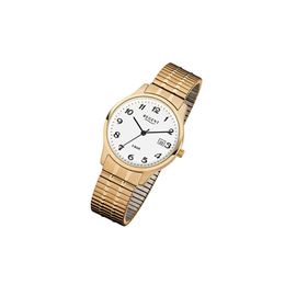 Regent Uhren Analog-Armbanduhr Regent Zugarmband gold mittel (ca. 36mm) | Gr.: onesize