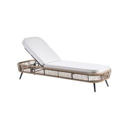 Beliani Gartenliege ZERI in Beige - (W) 65 x (H) 35 x (L) 201 cm | Gr.: onesize