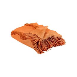Beliani Kuscheldecke KHARI in Orange - (W) 125 x (H) 1 x (L) 150 cm | Gr.: onesize