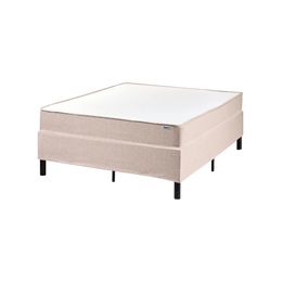Beliani Doppelbett COUNTESS in Beige/Braun - (W) 121 x (H) 53 x (L) 201 cm | Gr.: onesize