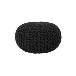 Beliani Pouf CONRAD in Schwarz - (W) 40 x (H) 25 x (L) 40 cm | Gr.: onesize