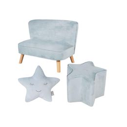 Roba Lil Sofa' Bundle: Sofa, Sternhocker & Kissen Hellblau/Sky | Gr.: onesize