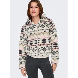 Outdoorjacke Only "ONLANNA CONTACT AOP HOOD JACKET OTW CS", Damen, Gr. XS, pumice stone aop:aztec balsam gr&uuml;n, Web, Obermaterial: 100% Polyester, bedruckt, regular fit normal, Jacken Outdoorjacke