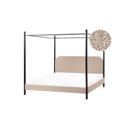 Beliani Himmelbett DANNEMOIS in Beige/Schwarz - (W) 190 x (H) 180 x (L) 211 cm | Gr.: onesize