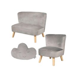 Roba Lil Sofa' Bundle: Sofa, Sessel & Wolkenkissen Silbergrau | Gr.: onesize