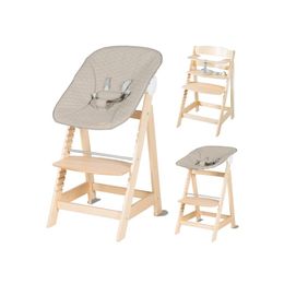 Roba Treppenhochstuhl 'Born Up' Set 2in1 - 'Greyish gesteppt' - mit Liegefunktion | Gr.: onesize