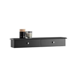 sobuy Wandschrank in Schwarz - (B)64 x (H)10 x (T)15cm | Gr.: onesize
