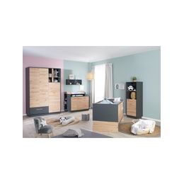 Roba Set Lenn 3-tlg. Anthrazit/Eiche mit Kinderbett, Kommode & Schrank | Gr.: onesize