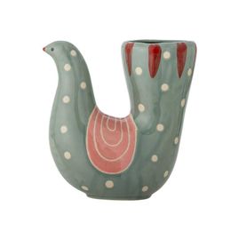 Bloomingville Vase TRUDY Gr&uuml;n Keramik Vogel 19 cm | Gr.: onesize