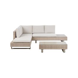 Beliani 2-tlg Sitzgruppe LANCIANO in Wei&szlig;/Beige | Gr.: onesize