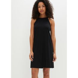 Jerseykleid bonprix, Damen, Gr. 44/46 (L), N-Gr, schwarz, Jersey, Obermaterial: 95% Lyocell (TENCEL&trade;), 5% Elasthan, A-Linie, Kleider Jerseykleid, f&uuml;r warme Tage, aus Lyocell und Elasthan, in A-Linie, &auml;rmellos