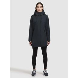 Anorak Khujo "IZAF3", Damen, Gr. XXL, blau (dunkelblau), Canvas, 100% Polyester, unifarben, regular fit ca. Mitte Oberschenkel, eingesetzt elastischer Bund mit Daumenl&ouml;chern,mit Windstopper, Jacken