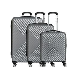 Paradise by CHECK.IN Kingston - 4-Rollen-Trolley Set 3tlg. (lila) in silber | Gr.: onesize