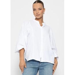 SASSYCLASSY Musselin Bluse mit Fledermaus&auml;rmeln in Offwhite | Gr.: L