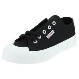 Sneaker Superga "Superga Sneaker Textil", Damen, Gr. 46, schwarz (schwarz, wei&szlig;), Textil, Schuhe Sneaker