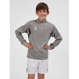 Hummel Halbrei&szlig;verschluss Sweatshirt Hmlauthentic Kinder in GREY MELANGE | Gr.: 140