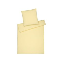 Elegante Bettw&auml;sche Breezee in buttergelb | Gr.: 155 x 220 + 80 x 80 cm