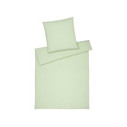 Elegante Bettw&auml;sche Breezee in pastellgr&uuml;n | Gr.: 155 x 220 + 80 x 80 cm