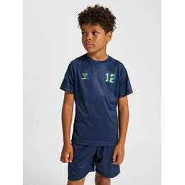 Hummel T-Shirt Hmlshimmer Kinder in DRESS BLUES/LIMEADE | Gr.: 170