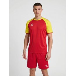 Hummel T-Shirt Raglan&auml;rmel Hmlmatch Erwachsene in TRUE RED/BLAZING YELLOW | Gr.: M