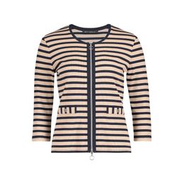Betty Barclay Shirtjacke mit Rippenstruktur in Beige/Dark Blue | Gr.: 42