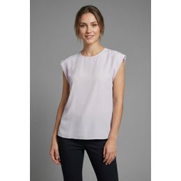 Shirtbluse BOSS Orange "Irnette Premium Damenmode", Damen, Gr. 42, rosa (light, pastel lila 533), Web, Obermaterial: 60% Cupro, 40% Viskose, unifarben, regular fit h&uuml;ftbedeckend, Rundhals, mit Umschlag, Blusen, mit &Auml;rmelaufschlag