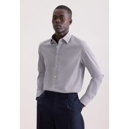 Businesshemd Seidensticker "Schwarze Rose", Herren, Gr. S (38), normale &Auml;rmell&auml;ngen, beige, 100% Baumwolle, bedruckt, skinny fit, 2-Knopf-Manschette, Hemden, X-Slim 1/1 Kentkragen Druck