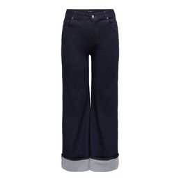 Only Carmakoma Jeans mit weitem Bein in Dark Blue Denim | Gr.: w46-l32