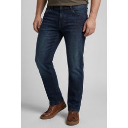 Regular-fit-Jeans Camel Active, Herren, Gr. 34, L&auml;nge 30, blau (night blau), Denim/Jeans, Obermaterial: 85% Baumwolle, 13% Polyester, 2% Elasthan, unifarben, regular fit kn&ouml;chellang, Jeans, mit Leder-Badge
