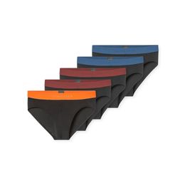 Schiesser Slip 5er Pack in Schwarz/Rot/Orange | Gr.: XXL