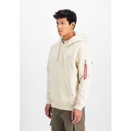 Hoodie Alpha Industries "Backprint Hoodie ", Herren, Gr. XXL, wei&szlig; (vintage wei&szlig;), Obermaterial: 80% Baumwolle, 20% Polyester, regular fit, Sweatshirts Hoodie
