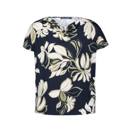 Betty Barclay Printshirt mit Wasserfallausschnitt in Dark Blue/Green | Gr.: 42