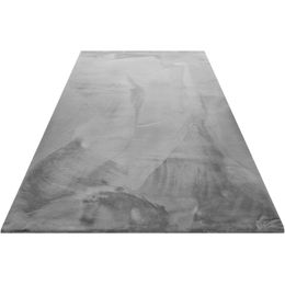 Hochflor-Teppich WECON HOME BASICS "Anna" Gr. 1, grau, B:70cm H:25mm L:140cm, Kunstfaser, Teppiche, Wohnzimmer, Schlafzimmer, Felloptik, sehr weich und flauschig, Uni