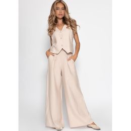 SASSYCLASSY Bundfaltenhose in Beige | Gr.: M
