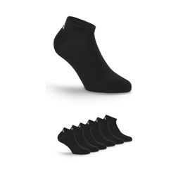 Socken Fila "UNISEX INVISIBLE PLAIN SOCKS", Damen, Gr. 35-38, schwarz (6x schwarz), Baumwolle, Elasthan, Polyester, uni, elastisch, Socken Socken, mit eingestricktem Logo