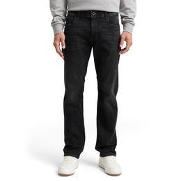 Straight-Jeans Tom Tailor, Herren, Gr. 34, L&auml;nge 32, blau (used schwarz stone schwarz denim32), Denim/Jeans, Obermaterial: 92% Baumwolle, 6% Polyester, 2% Elasthan, unifarben, straight fit kn&ouml;chellang, Jeans Straight-Jeans, im Five-Pocket Style