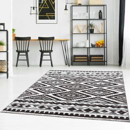 Teppich Carpet City "Moda 1129" Gr. 3, blau, B:120cm H:11mm L:160cm, Kunstfaser, Teppiche, Teppich, Kurzflor, Wohnzimmer