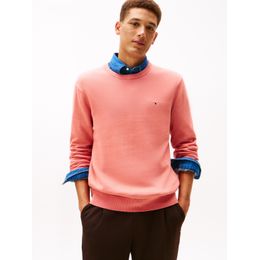 Rundhalspullover Tommy Hilfiger "ESSENTIAL COTTON", Herren, Gr. M, camellia blush, Strick, Obermaterial: 100% Baumwolle, regular fit, Rundhals, Rippb&uuml;ndchen, Pullover Rundhalspullover, Crewneck Regular Fit Premium Mode