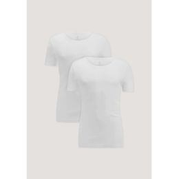 hessnatur T-Shirt Fitted 2er Pack in naturweiss | Gr.: M
